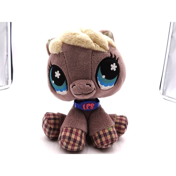 Hasbro | Toys | Littlest Pet Shop Brown Plaid Horse Plush Stuffed ...